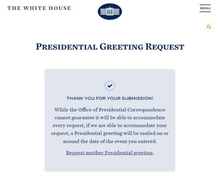 How To Get A Free Anniversary Greeting From The White House - Unique ...